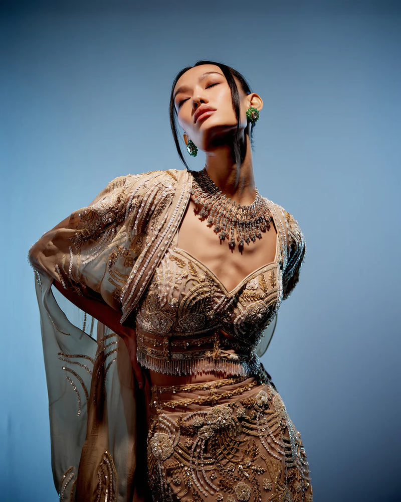 BIANCA FISH CUT LEHENGA