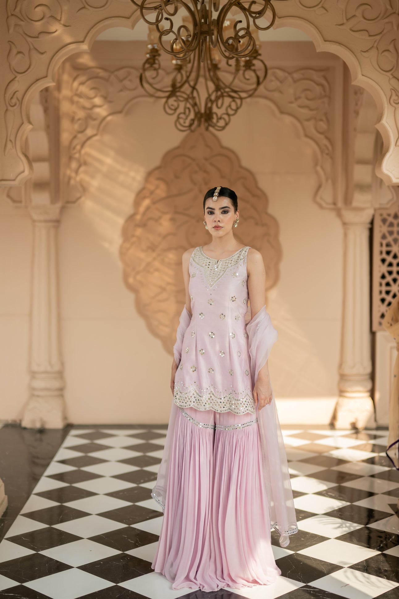 Lilac sharara set
